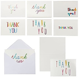 Rainbow Thank You Cards with Envelopes, Bulk Boxed Set (4x6 In, 144 Pack)
