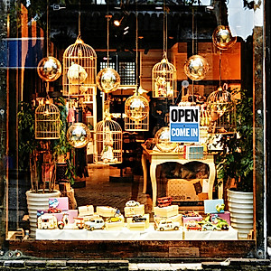 BAZIC Open Sign 7.5"x9", Clock Will Return Will be Back, Double Sides Plastic Vinyl Signs, Business Store Office Bars Retail Salon Shop, 1-Pack