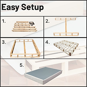Mayton, 4.5-Inch, King, White Easy Wood Box Spring/Foundation with Simple Assembly