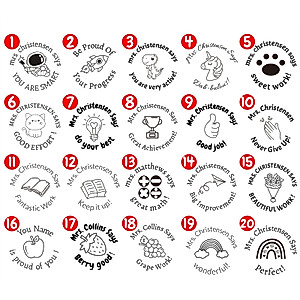 Personalize Custom Teacher Stamp for Grading Classroom Teachers Review Homework Feedback Colorful Stamps