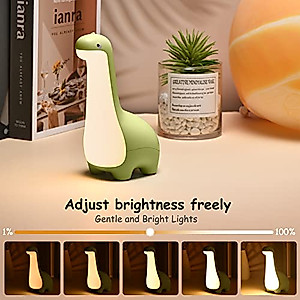 ligitive Dinosaur Night Light for Kids, Rechargeable Dino Lamp with Cute Shape Room Decor,Portable Bedside Bed lamp for Kids Room, Bedroom, Living Room, Desk Decorations,Birthday Gifts (Green)