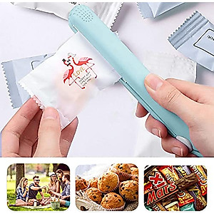 2PACK Mini Bag Sealer Heat, Portable Seal Plastic Bag Resealer Machine, Handheld Bag Heat Vacuum Sealers with Power Cable for Potato Chip Bags, Snack Bag, Food Storage