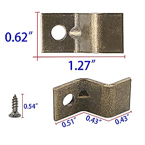 Qlvily 20PCS Table Top Fasteners, Z Clips for Table Tops, Wood Table Top Fasteners, Include 20 Screws