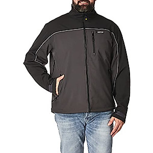 Caterpillar Men's Big Soft Shell Jacket (Regular and Big & Tall Sizes), Graphite/Black, 2X Tall