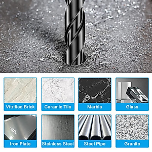10-Piece Masonry Drill Bits Kit for Concrete, Stone, Carbide Drill Bit Set for Glass, Brick, Tile, Plastic, Ceramic and Wood Size 5/32 to 1/2 inch