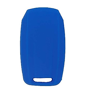 WEIBISS 2 Pack 5 Buttons Smart Rubber Key Fob Remote Cover Keyless Entry Case Holder Protector Skin Compatible with Dodge 2021 2020 2019 Ram 1500 Pickup 68291690AB/AC/AD, Black Blue