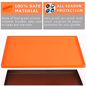 28 Inch Mat for Blackstone, 100% Food-Graded Silicone Griddle Cover with 2 Dishwashing Sponges
