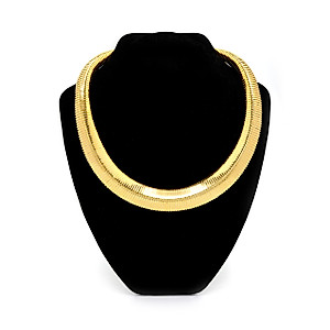 Marshal Metal Fashion Necklace 18K Gold Plated Brass Omega Choker Necklace (NK156G(15mm))