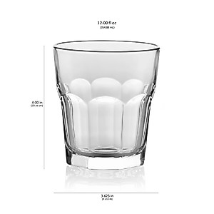Libbey Gibraltar Rocks Glasses Set, Iconic Glassware Drinking Glasses Set of 12, Stunning, Heavy Duty, Dishwasher Safe Glasses for Everyday Use