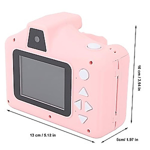 Children's Print Camera, Dual Lens SLR Kids Mini Digital Camera with Gallery Playback, 10x Zoom, 4 Puzzle Games, Music Mode, 2.8 inch IPS Screen (Pink)