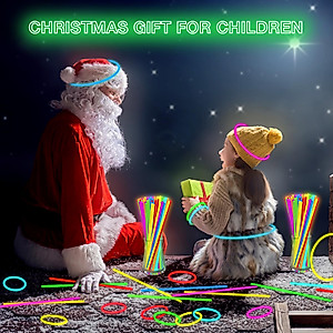 JICUICUI Ultra Christmas Bright Glow Sticks - 500 Party Pack with Connectors for Christmas, Neon Birthday and Holidays - Multicolor 8" Glow Sticks Necklaces Bulk