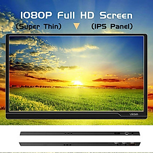 Virzen 15.6" Portable Monitor for Computer Laptop Portable Monitor 100% sRGB 1080P Second Screen with HDMI USB-C Speaker Smart Cover for Nintendo,PS4,Xbox,Phone