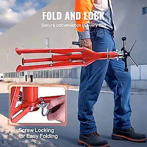 VEVOR Heavy-Duty Pipe Stand Adjustable Folding Pipe Jack Stand | Sturdy Construction 2500 lbs Load Capacity | Ideal for Welding, Automotive, and Construction Projects