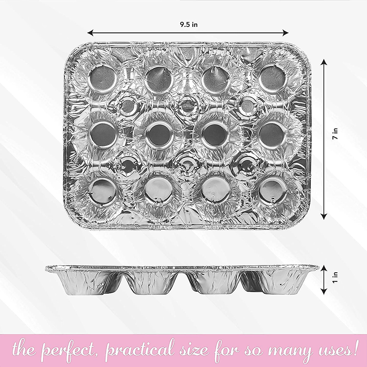 Nicole Fantini Disposable Aluminum 12 Cavity Mini Muffin Foil Pan (4)