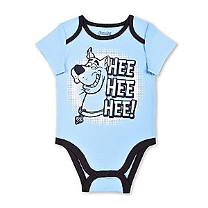 Warner Bros. Scooby-Doo Boys’ 4 Pack Bodysuit for Newborn and Infant – Blue/Grey