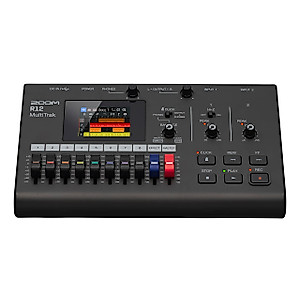Zoom R12 Multi Track Portable Recorder, with Touchscreen, Onboard Editing, 8 Tracks, 2 Combo Inputs, Effects, Synth, Drum Loops, Battery Powered, and USB Audio Interface