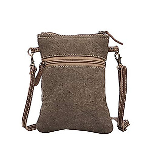 Myra Bag Dusky Bleach Upcycled Canvas & Leather Small Crossbody Bag S-1509