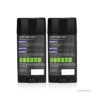 Every Man Jack Deodorant - Marvel Black Panther | 3-ounce Twin Pack - 2 Sticks Included| Naturally Derived, Aluminum Free, Parabens-free, Pthalate-free, Dye-free, and Certified Cruelty Free