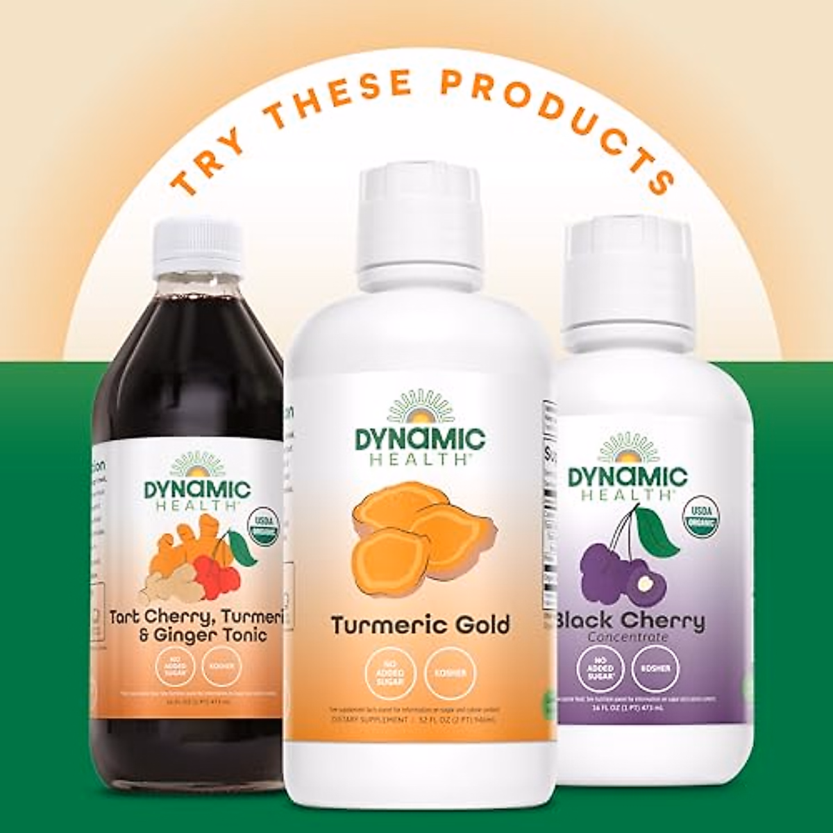 Dynamic Health Organic Tart Cherry Juice, Unsweetened 100% Juice Concentrate, Antioxidants Supplement, No Sweeteners or Additives, Vegan, Gluten Free, BPA Free (16oz)