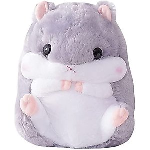 Wgxzyq Hamster Plushie Toy Hamster Stuffed Animal Plush Toy Birthday Xmas Gift for Kids Boys Girls (15.6inch, Grey)