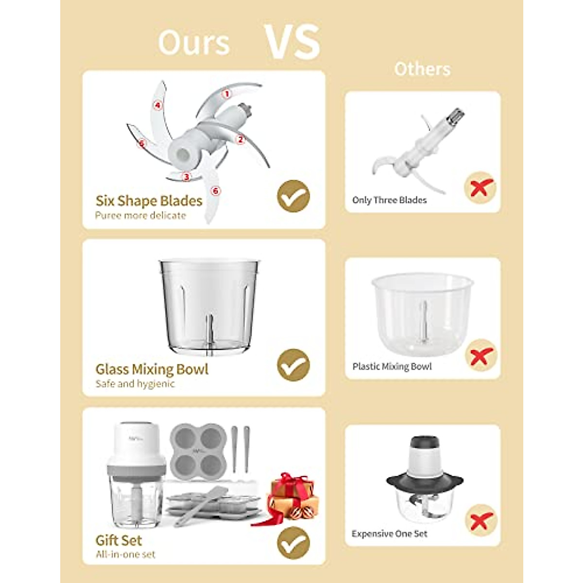 Baby Food Maker, HEYVALUE 13-in-1 Baby Food Processor Set for Baby Food, Fruit, Vegatable, Meat, Baby Food Blender with Baby Food Containers, Baby Food Freezer Tray, Silicone Spoons, Silicone Spatula (Gray)