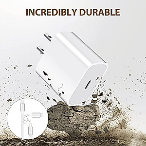 XNMOA 20W USB C PD Wall Charger, Type C Power Adapter with 3FT Charger Cord for iPhone 14 13 12 11 Pro Max, iPad Pro, Phone Charger Cable 3ft Quick Charge Data Sync Cord with Wall Plug with USB C