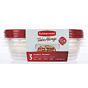 Rubbermaid Take Alongs Rectangle Containers with Lids - 3 CT