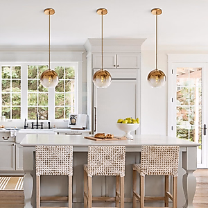 KCO Lighting 1-Light Modern Glass Pendant Lights Large Gold Globe Pendant Light Mid Century Single Pendant Light Kitchen Island Dining Room Lighting Fixtures Ceiling Hanging