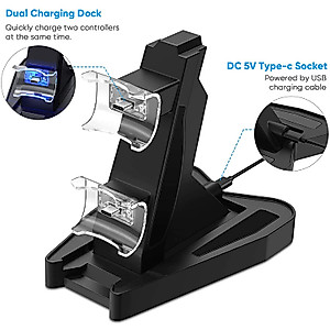 PS5 Controller Charger - Dual Controller Charging Station for PlayStation 5 DualSense with LED Indicator