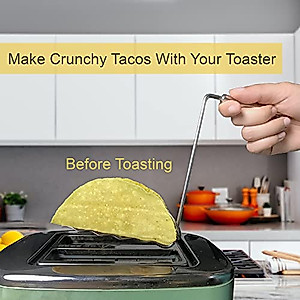 2 Upgraded Stainless Steel Taco Shell Toaster for a Toaster or for Deep Frying | Taco Shell Warmer | Only for Soft Shell | Easy Crispy Taco Tools for Taco Tuesday