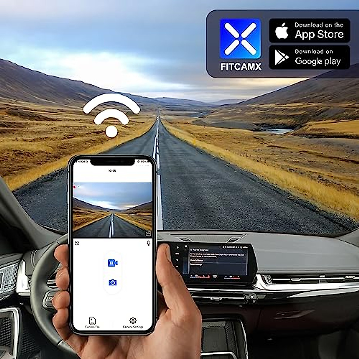 Fitcamx 4K Dash Cam Suitable for Volvo S60 V60 T5 T6 T8 B5 2022 2021 2020 2019, Integrated OEM Look, 2160P UHD Video Quality, Loop Recording WiFi, G-Sensor, Night Vision, Easy to Install, 64GB Card