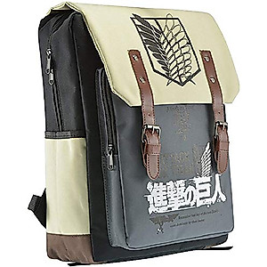 HAMIQI Attack on Titan Investigative Corps Backpack Schoolbag (Blue & White)