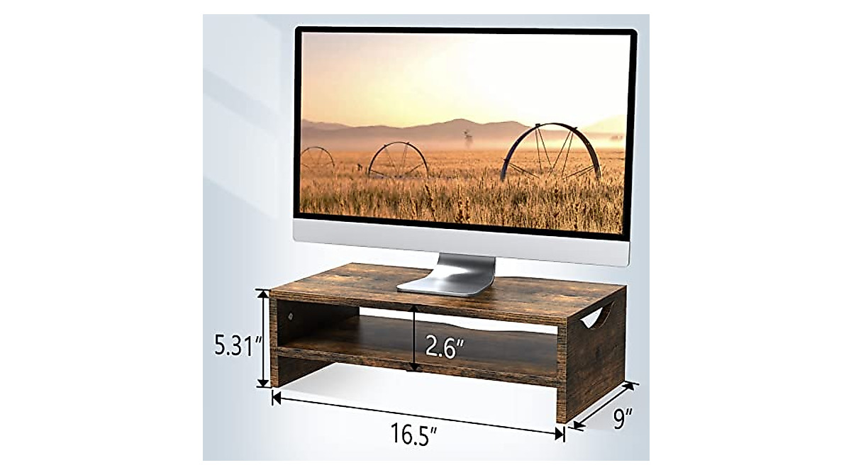 Zimilar 2-Tier Monitor Stand Riser - Ergonomic Desk Storage