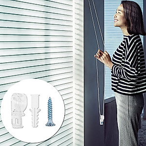 18 Sets Roller Shade Clear Safety Chain and Cord Guide Fixation Hook P Clip Blind Cord Holder Fixation Hook Fixation Hook for Bead Chain for Roller Blinds (Clear)