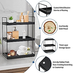 3 Tier Bathroom Countertop Organizer，Counter Standing Rack Cosmetic Organizer Holder,Bathroom Counter Organizer and Storage Shelf,Bathroom Counter Trays Storage,Kitchen Spice Counter