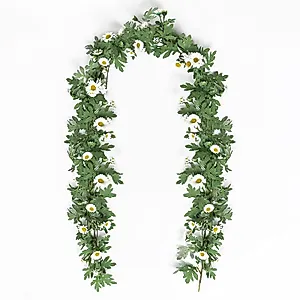 SOMYTING Artificial Daisy Garland Decorative Fake Flower Vine Hanging 5.6Ft Silk Flower Greenery for Home Garden Outdoor Ceremony Wedding Arch Floral Decor