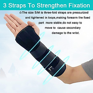 TANDCF Unisex Forearm and Wrist Support Splint Brace Double Fixation Wrist Brace for Carpal Tunnel,Adjustable Night Time Forearm Immobilizer Brace Splints,9.8 inch (25cm) length(LH/S)
