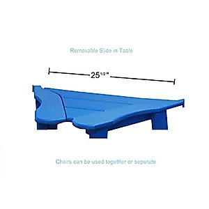 Phat Tommy Recycled Poly Resin Balcony Chair Settee | Durable and Eco-Friendly Adirondack Armchair and Removable Side Table | This Patio Furniture is Great for Your Lawn, Garden, Swimming Pool, Deck.