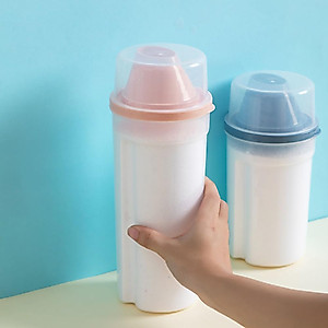 lasenersm 1 Piece Laundry Detergent Dispenser Washing Powder Container Laundry Soap Dispenser Laundry Powder Detergent Storage Box Rice Container Cereal Container Grain Container with Lid(Pink, L)