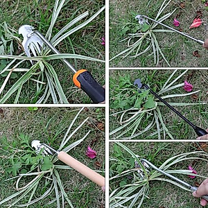 Weed Puller Tool,Portable Garden Weeder Tool,2024 New Manganese Steel Weeding Tools,For Hand Weeder Puller for Vegetable Gardening Backyard Farm Planting & Uprooting Weeding Tool (Rubber Handle)