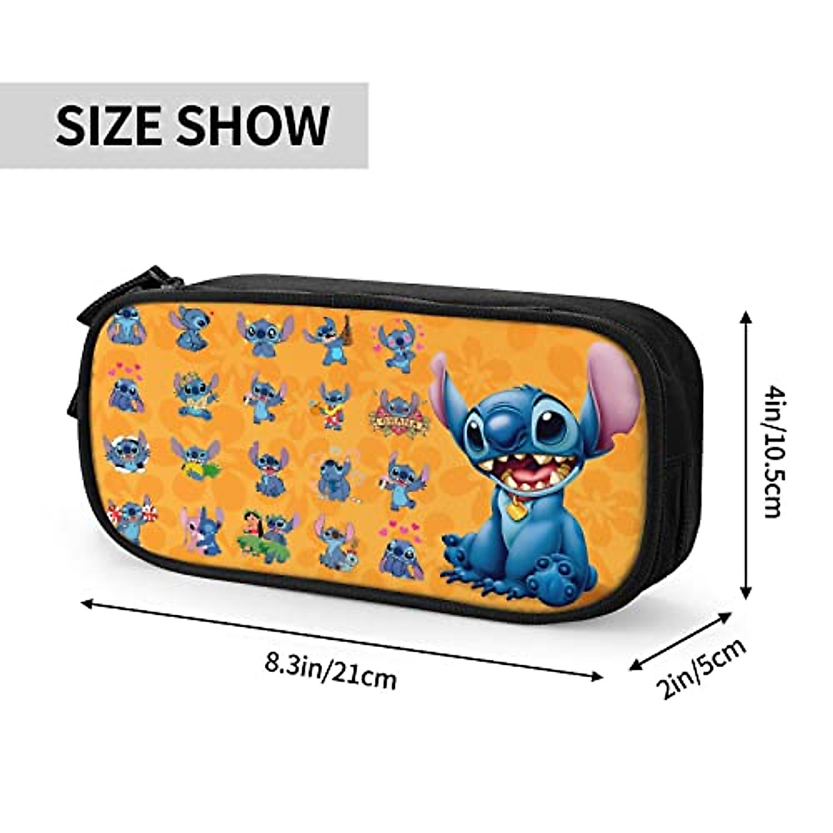 Jeinju Pencilcase Large Capacity Pencil Case Double Zipper Stationery Bag with Compartments for Boy Girl