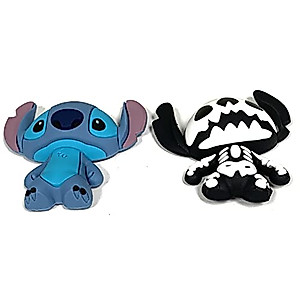 Monogram Disney Lilo and Stitch 3D Foam Magnet Set - Stitch & Stitch Skeleton Magnets - Magnet for Refrigerators and Lockers