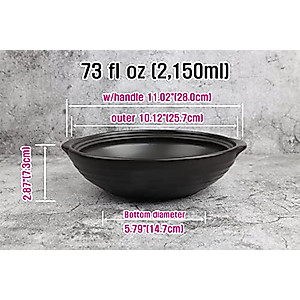 GREATUS Korean Dojagi J Pot/Korean Stone Pot with lid, Stone Bowl for Kimchi Budae Sundubu Stew(Large)