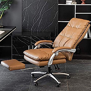 Office Chair,Ergonomic Leather Computer Home Comfortable Task Reclining Back Study Desk Chair
