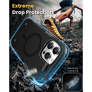 Rockaway Magnetic for iPhone 14 Pro Max Case, [Compatible with MagSafe] [Non-Slip] Heavy Duty Shockproof Phone Cover for iPhone 14 Pro Max 6.7 inch -Black