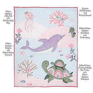 Lambs & Ivy Sea Dreams 3-Piece Dolphin/Turtle Nautical Baby Crib Bedding Set