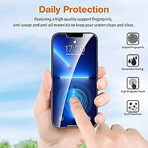EGV [3+2 Pack] Screen Protector for iPhone 13 Pro 6.1 Inch with Camera Lens Protector, Tempered Glass With Alignment Kit, 9H Hardness, Case Friendly