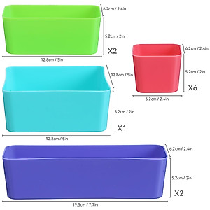 novelinks 10 QT Clear Plastic Dividing Storage Box with 11 Compartments Removable Storage Bin with Lid - Plastic Craft Storage Organizer Storage Compartment Container (1 Pack-10 QT)