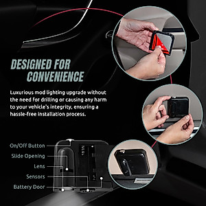 Sporticulture NFL American Football Dallas Cowboys - Led Car Door Light - Wireless Led Projector with One Team Logo Slide - Compatible for Most Car Models - Battery-Operated, 2.5” x 2.5”