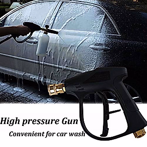 One Piece of Car Washing Machine ID22 X 1.5 Mm High Pressure Car Washing Machine Spray Gun Snow Foam Lance 1/4" Quick Release Connector Water Gun for Car Cleaning (Color : Gold)